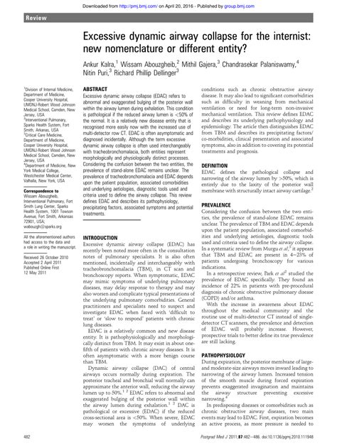Pdf Excessive Dynamic Airway Collapse For The Internist New Nomenclature Or Different Entity