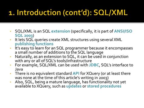 Ppt Sqlxml Xquery And Native Xml Programming Languages Powerpoint