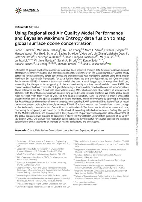 Pdf Using Regionalized Air Quality Model Performance And Bayesian Maximum Entropy Data Fusion