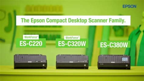Epson Workforce Es C380w Wireless Compact Desktop Document Scanner With 2 Sided Scanning And