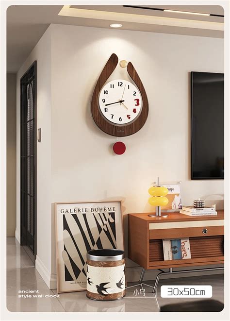 中古风家用钟表挂钟客厅2024新款高级感轻奢简约创意大气钟表挂墙 天猫 花瓣网