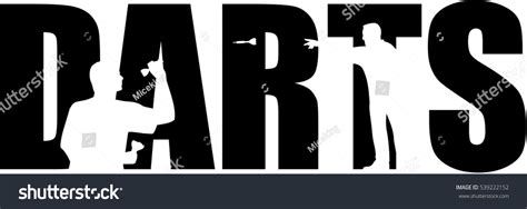 Darts Word Cutouts Stock Vector Royalty Free Shutterstock