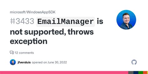 `emailmanager` Is Not Supported Throws Exception · Issue 3433