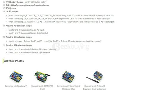 Arpi600 Adapter Board For Arduino Raspberry Pi