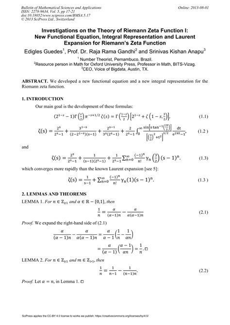Pdf Investigations On The Theory Of Riemann Zeta Function I New