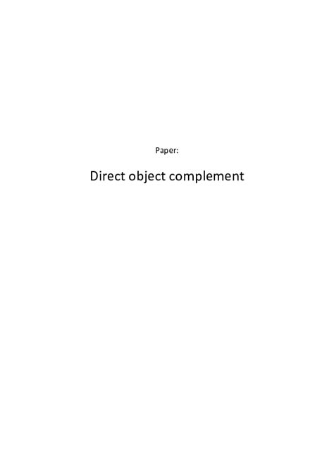 doc direct object complement