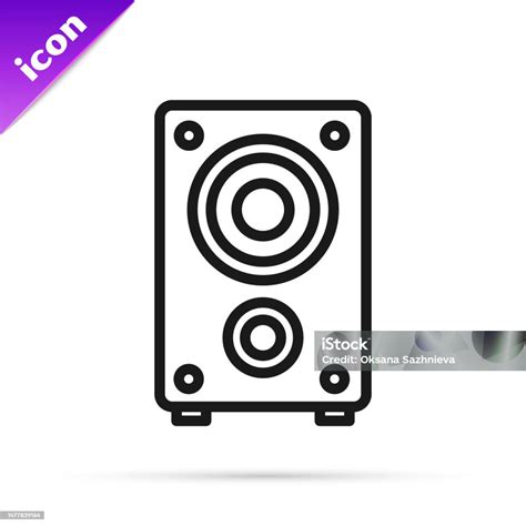 흰색 배경에 격리 된 검은 줄 스테레오 스피커 아이콘 사운드 시스템 스피커 음악 아이콘입니다 음악 기둥 스피커베이스 장비 벡터 개념에 대한 스톡 벡터 아트 및 기타 이미지