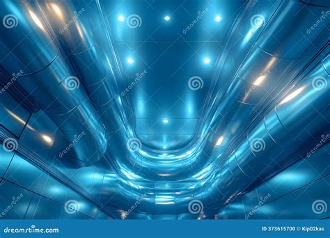 Metallic Ventilation Ducts On Modern Turquoise Wall Architecture