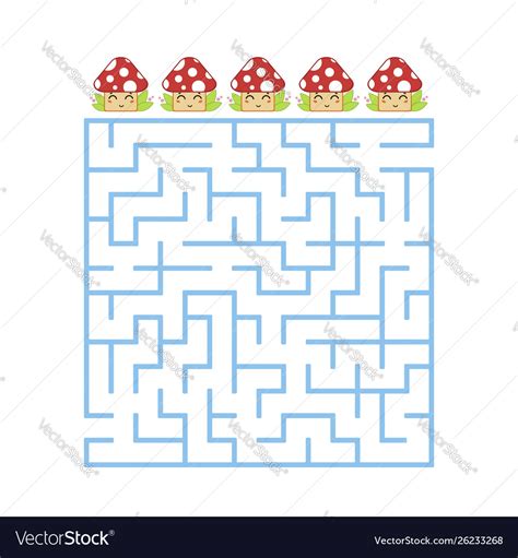 A Colored Square Labyrinth With An Entrance Vector Image