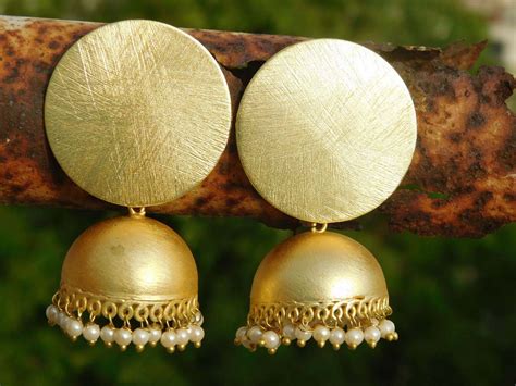 Jhumka Earrings Golden Colour