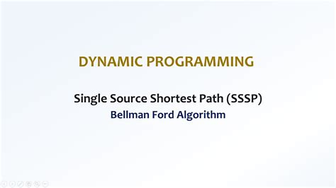 bellman ford algorithm dynamic programming single source shortest