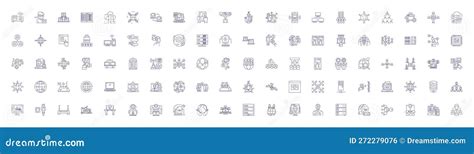 Networking Line Icons Signs Set Design Collection Of Networking