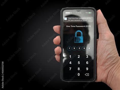 A Hand Holding A Smartphone With Filled Up One Time Password For The Validation Process Mobile
