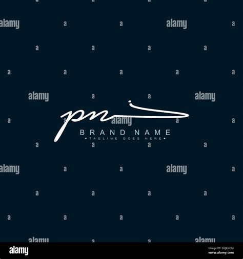 Initial Letter Pn Logo Handwritten Signature Style Logo Minimal Vector Logo For Initials In