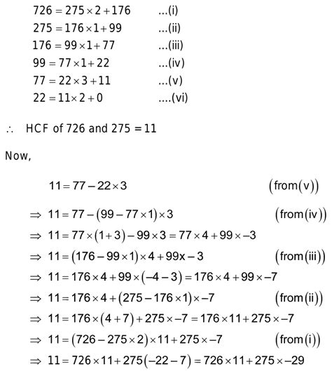 5 use euclid s division algorithm to find the hcf of 726 and 275and express it in the form 726m
