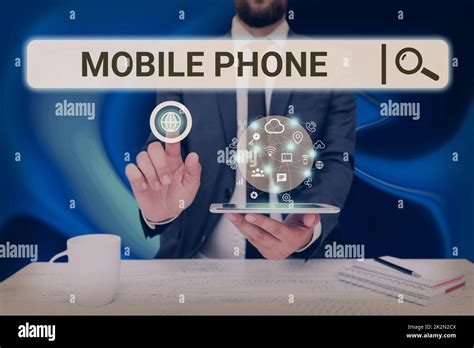 Text Sign Showing Mobile Phone Business Idea A Handheld Device Used To Send Receive Calls And