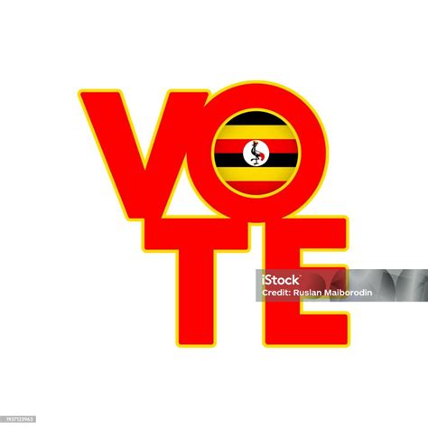 투표 기호 엽서 포스터 우간다 국기가 있는 배너입니다 벡터 일러스트 레이 션입니다 개념에 대한 스톡 벡터 아트 및 기타 이미지 개념 결정 국기 Istock