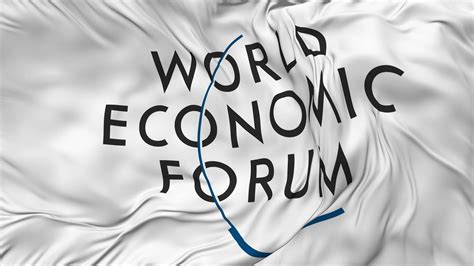 World Economic Forum Wef Flag Seamless Looping Background Looped Bump Texture Cloth Waving
