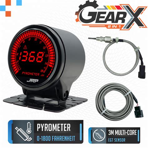 Pyrometer Gauge Kit 52mm Digital 10 Color Lcd 0 1800 °f