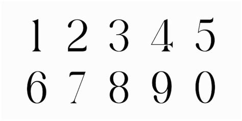 현대 기하학적 디자인과 함께 고전적인 스타일의 숫자 폰트 프리미엄 벡터