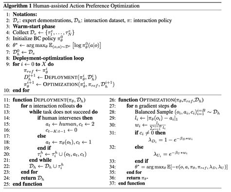 Robotic Policy Learning Via Human Assisted Action Preference Optimization