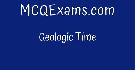 Geologic Time Solution