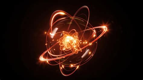 Premium Photo 3d Illustration Of An Atom With A Glowing Nucleus And Electrons Orbiting Around