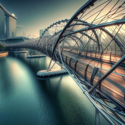 Premium Photo Helix Bridge When Its Quiet