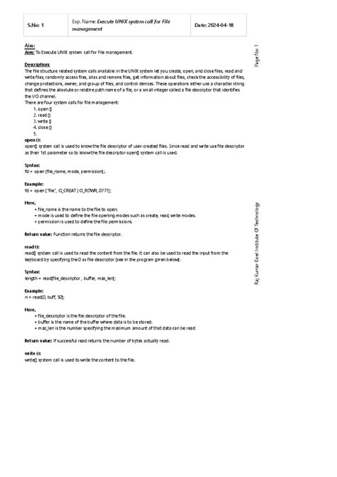 Os Lab Record Coding Id 2200331540116 Page No 1 Raj Kumar Goel