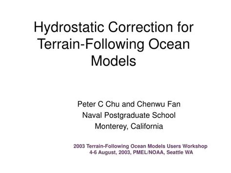 Ppt Hydrostatic Correction For Terrain Following Ocean Models Powerpoint Presentation Id5866193