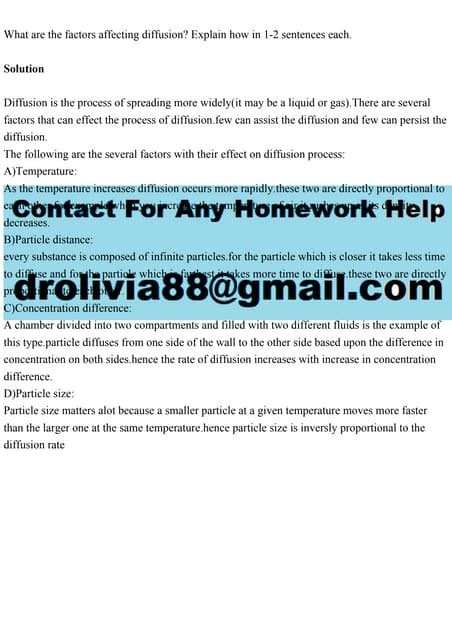 What Are The Factors Affecting Diffusion Explain How In 1 2 Sentenc Pdf