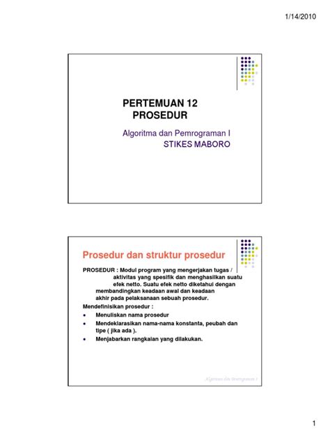 Algoritma And Pemrograman I Pertemuan 12 Pdf