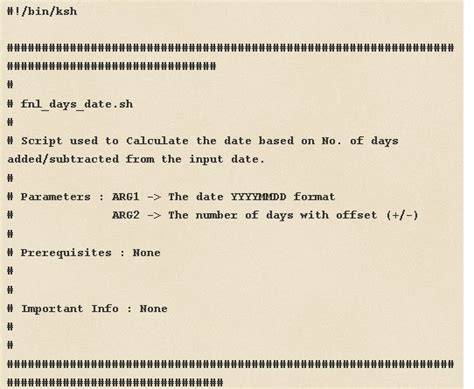 Jignalearning Unix Script Used To Calculate The Date Based On No Of Days Addedsubtracted From
