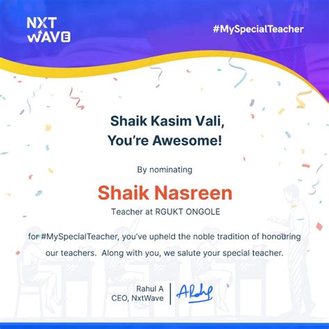 Kasim Shaik On Linkedin Myspecialteacher Nxtwave