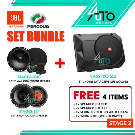 Jbl Car Speaker Bundle Combo Set Jbl Stage Jbl Active Subwoofer Plug Play Audio System