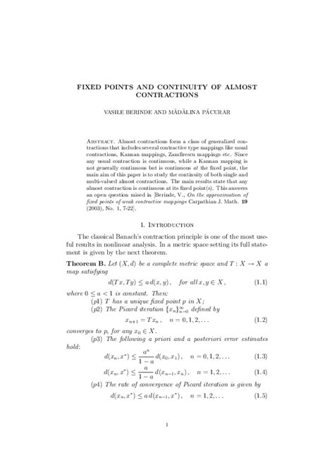 Pdf Fixed Points And Continuity Of Almost Contractions