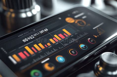 Smartphone App Displays Detailed Gas Usage Statistics With Colorful Graphs Generative Ai Stock