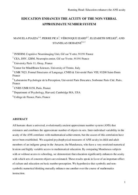 pdf education enhances the acuity of the nonverbal approximate number