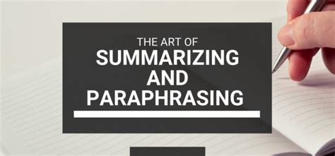 Summarizing And Paraphrasing Examples