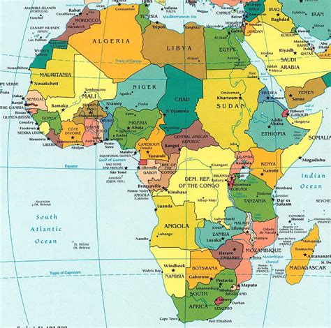 Harta Africii Tari Si Capitale Harta