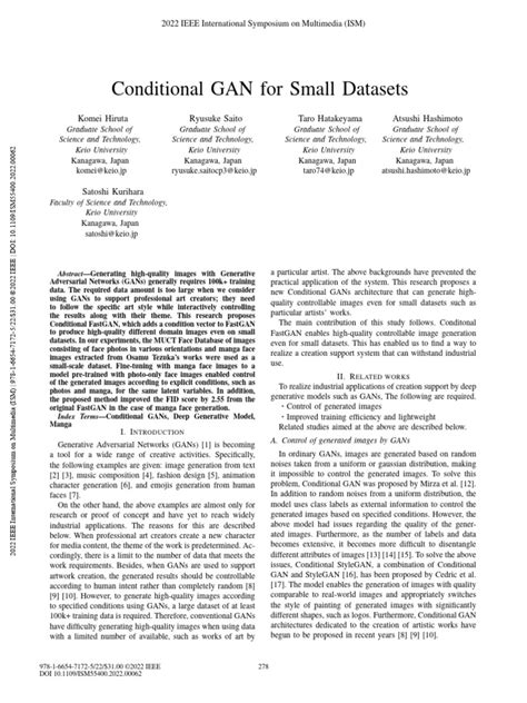 2022 Conditional Gan For Small Datasets Pdf