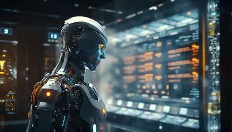 Premium Ai Image Automation Data Analytic With Robot And Digital Visualization For Big Data