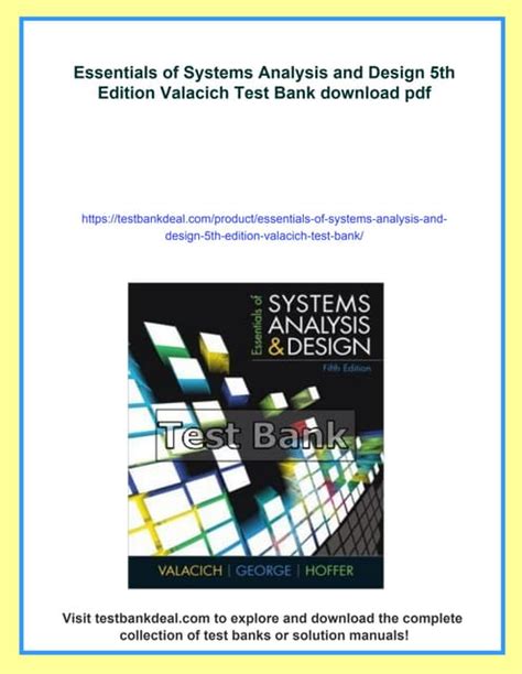 Essentials Of Systems Analysis And Design 5th Edition Valacich Test Bank Pdf