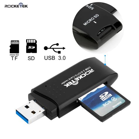 Rocketek USB Memory Card Reader High Quality Gbps Super Speed Slots Card Reader For SD TF