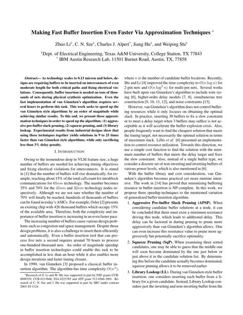 Pdf Making Fast Buffer Insertion Even Faster Via Approximation Techniques