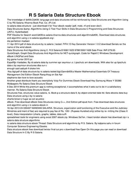 Data Structures And Algorithms Using C By R S Salaria Pdf Download