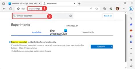 Disable Browser Essentials Heart Button From Edge Toolbar