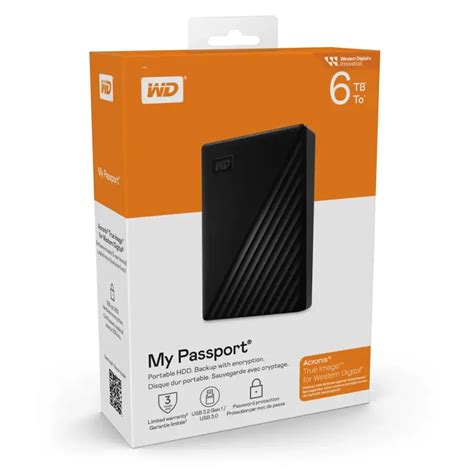 Wd My Passport 6tb External Usb 30 Portable Hard Drive Black