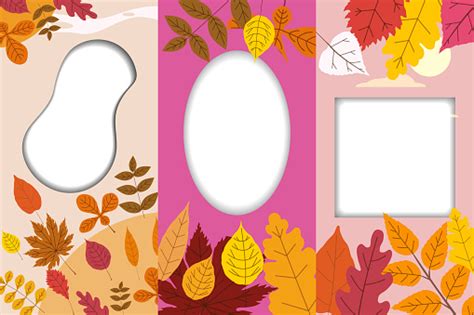 가을 타락 한 단풍 오렌지 노란 단풍의 배경설정 소셜 미디어 스토리 배너 이벤트 초대 제품 카탈로그 광고를 위한 템플릿입니다 벡터 아이소탈드 트렌디 플랫 스타일 10월에