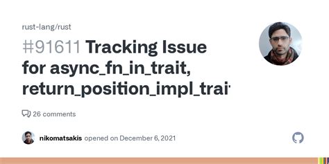 Tracking Issue For Asyncfnintrait Returnpositionimpltraitin